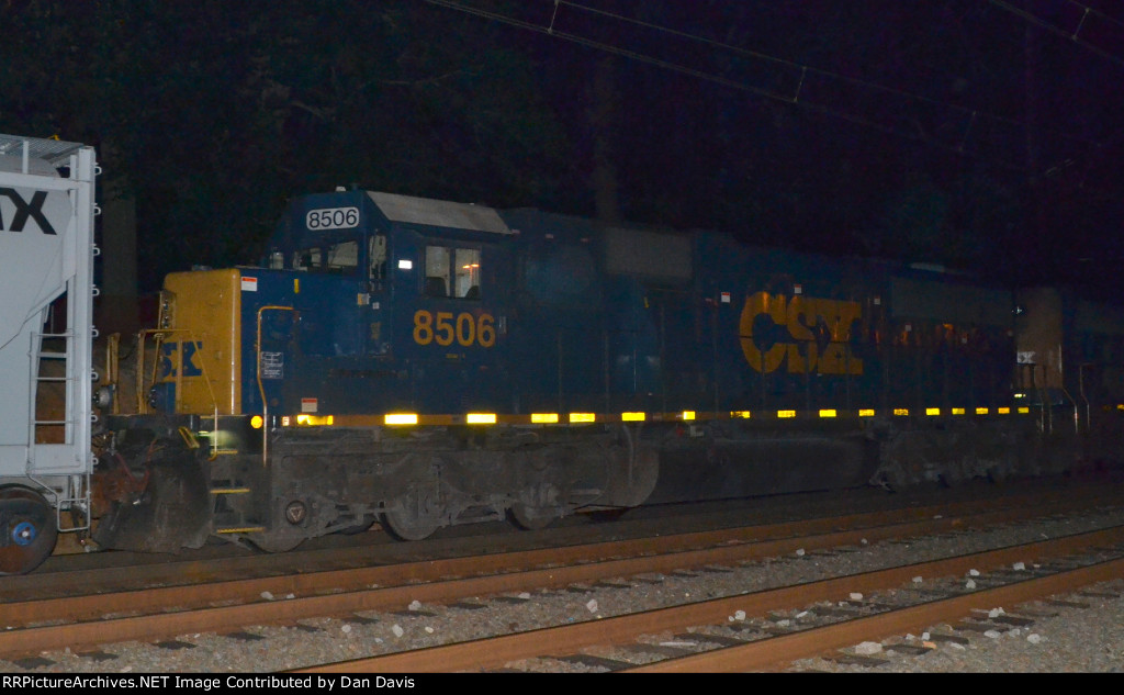 CSX SD50-2 8506 trails on Q409-12